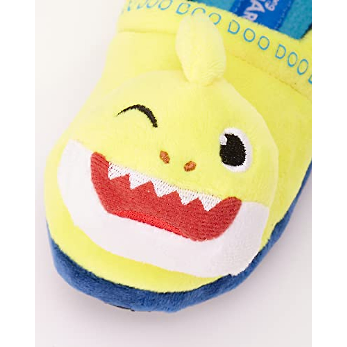 Nickelodeon Kids Baby Shark Slippers - Baby Shark Plush Slip-On Fuzzy Slippers (Boys/Girls), Size 7-8 Toddler, Yellow
