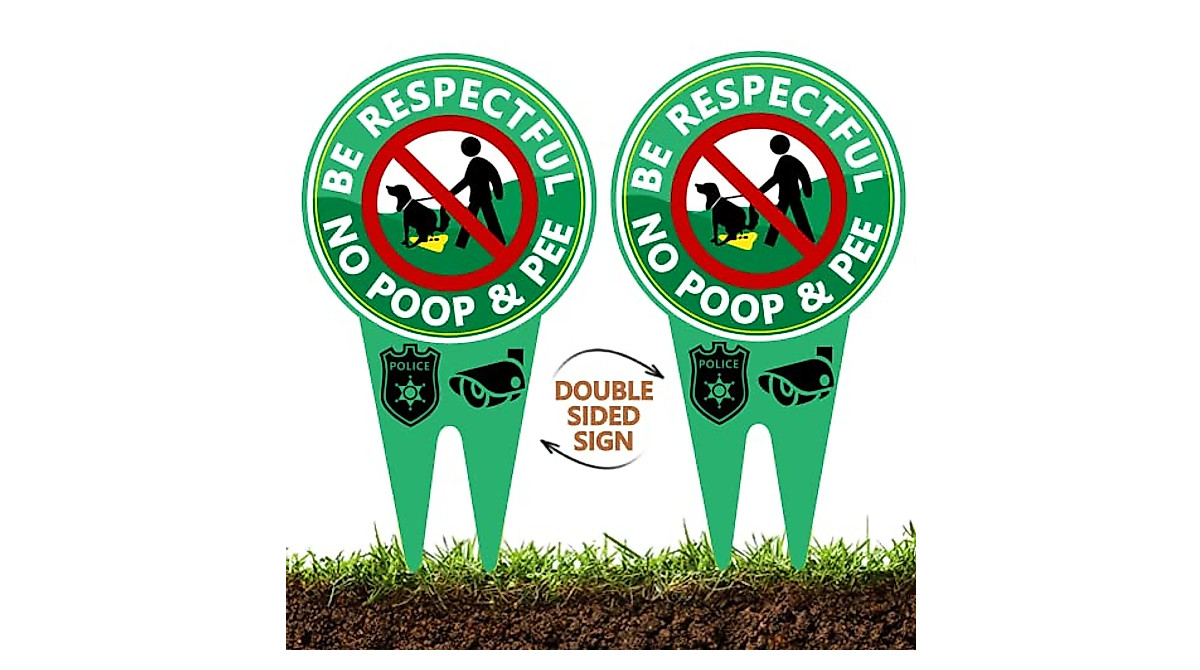 Be Respectful Dog Sign - Double-Sided Lawn Protection