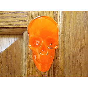 Orange Skull Cabinet Knobs/Drawer Knobs (Black Light Activated) (Set of 2)