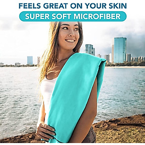 Youphoria Microfiber Travel Towel Fast Drying Lightweight - Quick Dry Towel for Camping, Beach, Backpacking, Hiking, & Sport