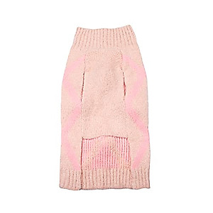 Christian Siriano New York Pink Diamond Pom Sweater for Dogs, S