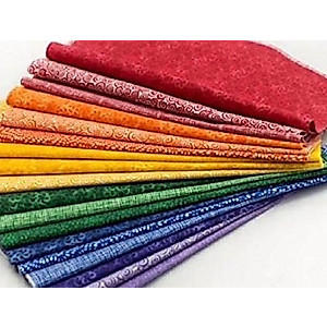 108 Rainbow Basics pre Cut Charm Pack 5" Squares 100% Cotton Fabric Quilt