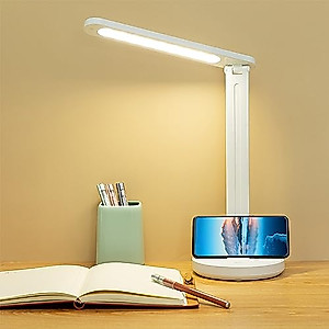 ADWOA LED Desk Lamp, Desk Light with Flexible Arm, Modes Dimmable Double Head Desk Lamps for Home Office Workbench Reading Feature, Desk Light for Home/Office/Drafting/Reading (White)