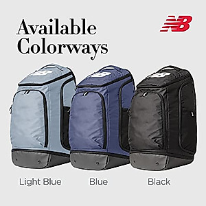 New Balance Sports Backpack, Team Travel Gym Bag for Men and Women, Black, One Size