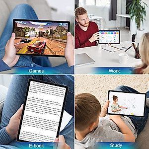 Veidoo Android Tablet 10.4 Inch, 6GB + 128GB Memory(Up to 2TB), 2K 1200 * 2000 FHD Screen, Octa-Core Processor, GPS, 2.4G/5G WiFi, Bluetooth 5.0, Dual Nano SIM Card 4G LTE Tablet (Gray)