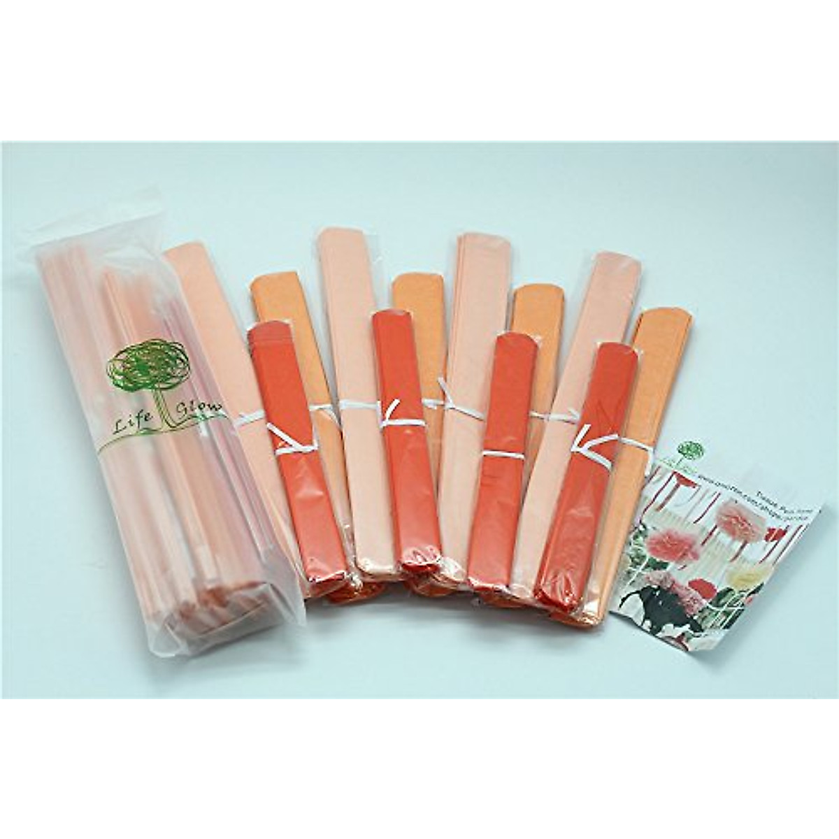 Life Glow 12Pcs Pom Poms of 10" 12" 14" Tissue Paper Craft Pom Poms Kit Tissue Paper Flowers Wedding Decorations for Wedding, Birthday, Baby Shower, Nursery Decor-Orange