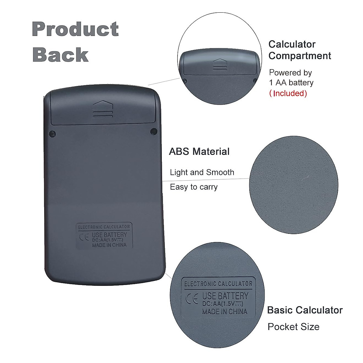 Basic Calculator Dual Power 8 Digit Desktop Calculator (Black,Set of 30)