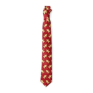YongColer Funny Christmas Tie for Men, Skinny Neck Tie, Red