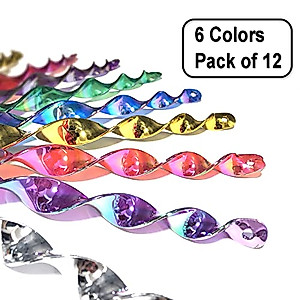 Reflective Bird Scare Devices Wind Twisting Bird Scare Rods Hanging Spiral Reflectors, 12 Pack 6 Colors