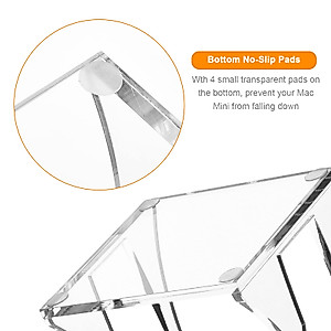 CaSZLUTION Desktop Stand for Apple Mac Mini, Acrylic Vertical Stands Holder Compatible with Apple MAC Mini 2010-2023 M1, M2, M2 Pro Chip, Clear