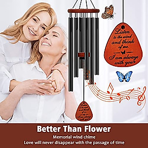 BainGesk Wind Chimes, 32" Wooden Sympathy Wind Chimes, Memorial Wind Chimes for Loss of a Loved One Prime, Bereavement, Memorial, Sympathy Gift Decor Outdoor, Patio, Porch, Garden, and Backyard.