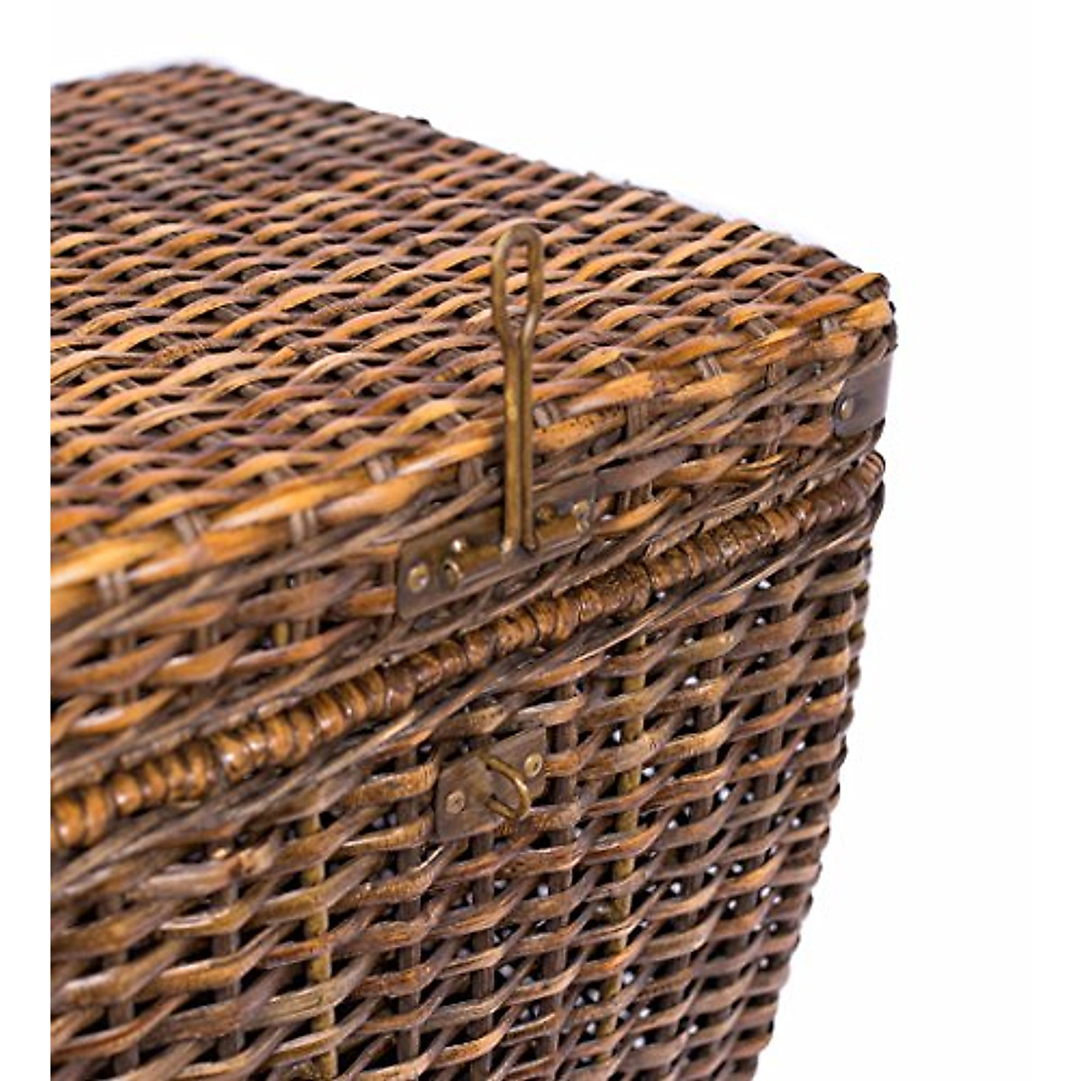 BIRDROCK HOME Rattan Peel Storage Cube with Removable Lid - Spacious Woven Organizer for Shelves - Natural Brown Decorative Cubby for Shoes, Books, Home Decor, and Office - Stylish 16.5 Inch Square