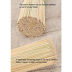Natural Bamboo Skewers-200 pcs/pack-Φ=0.16 inch (4 mm)-L=12 Inch (300 mm) for BBQ, Appetiser Fruit, Cocktail, Kabob, Kebabs, Marshmallow, Grilling, Barbecue, Kitchen, Crafting, DIY Miniature