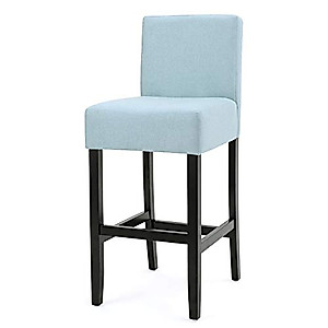Christopher Knight Home Lopez Fabric Barstools, 2-Pcs Set, Light Blue