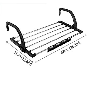 Clothes Drying Rack, Stainless Steel Folding Laundry Mini Towel Drying Rack Indoor/Outdoor Easy Install Hanging on Door Bathroom Windowsill Guardrail Corridor Balcony