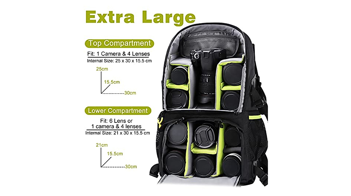 Endurax Extra Large Camera Backpack for Outdoor Photography