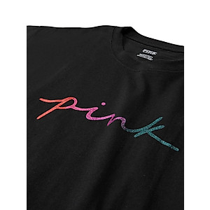 Victoria's Secret Pink Campus Long Sleeve Crew Neck Glitter Shine Tee Color Black New (Medium)