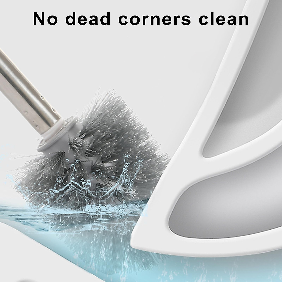 Long Handle Toilet Brush 1 Set Wall-Mounted with Holder Flexible Bristles Hangable Design No Dead Corner Bathroom Bowl Cleaner Scrubber Kit Easy Pink