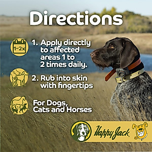 Happy Jack Skin Balm Hot Spot & Itchy Skin Relief for Dogs, Cats & Horses (4 oz), Softens Skin, Aids Healing of Hot Spots, Fast Relief to Intense Itching, Scratching & Gnawing