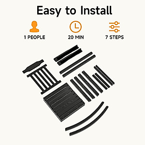 ONBRILL Outdoor Rocking Chair, All Weather Resistant HDPS Poly Rocker Chairs, Front Porch Rocker with 350 lbs Weight Capacity for Outdoor and Indoor-Black