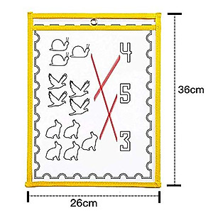 6 Pack Dry Erase Pockets Sleeves, 10 x 13 inches, Assorted Colors