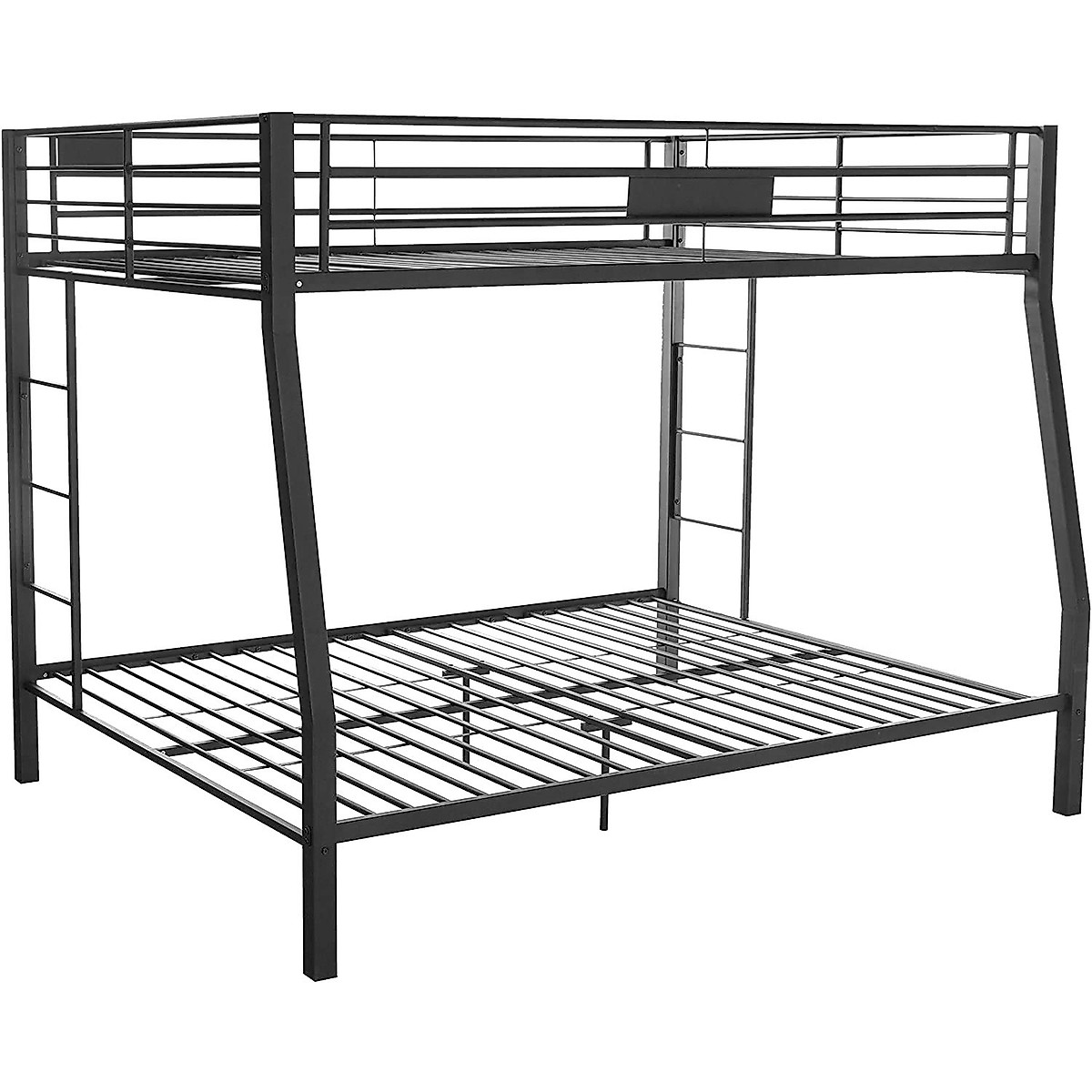 Bellemave Full XL Over Queen Metal Bunk Bed with 2 Ladders, for Kids Teens Adults - Sandy Black