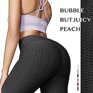 Msicyness Tiktok Trending Leggings Women's High Waist Yoga Pants Ruched Butt Lift Leggings Textured Scrunch Booty Tights