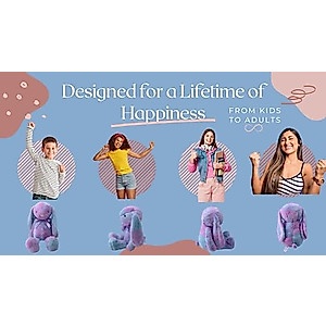 Huggable Happiness Weighted Stuffed Animals | Weighted PlushPals Bunny Toy for Kids & Adults | Ultra Soft Sensory Weighted Plushie Animal | Cute Stuffed Animal | 18in - 3lb