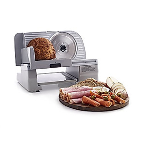 Chef'sChoice 609A Electric Meat Slicer with Stainless Steel Blade Features Slice Thickness Control and Tilted Food Carriage Easy Clean, 7-Inch, Silver