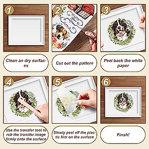 Farmhouse Rub on Transfers for Crafts and Furniture Rub on Decals Animals Floral 9 Pcs Rub on Transfers Stickers for Paper Wood Crafts DIY Arts