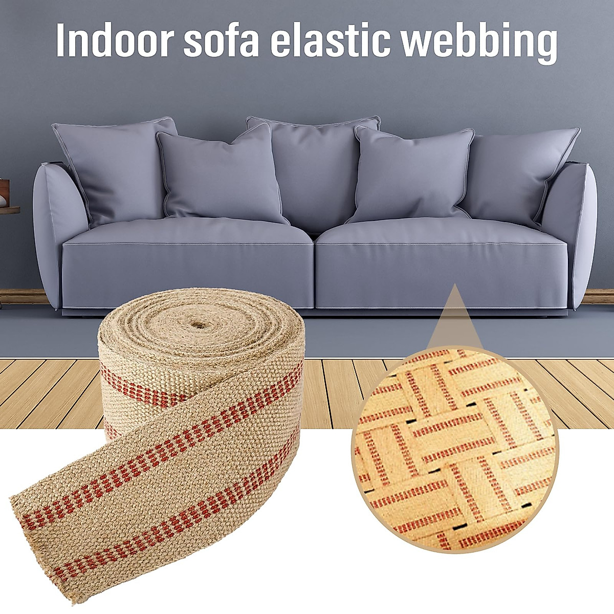 YaeCCC Craft Jute Webbing Tape, 3.5" x 10 Yd Rolls 11 lbs