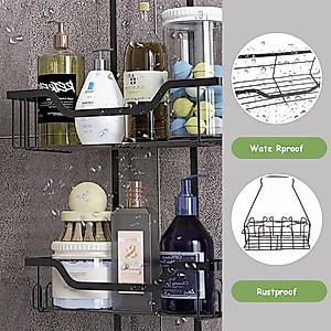 HMIEPRS Hanging Shower Caddy Over Shower Head, Bathroom Shower Organizer Hanging with Soap Holder Hooks, Large Capacity Shower Rack Basket Shelf for Towels, Sponge, Razor, Shampoo