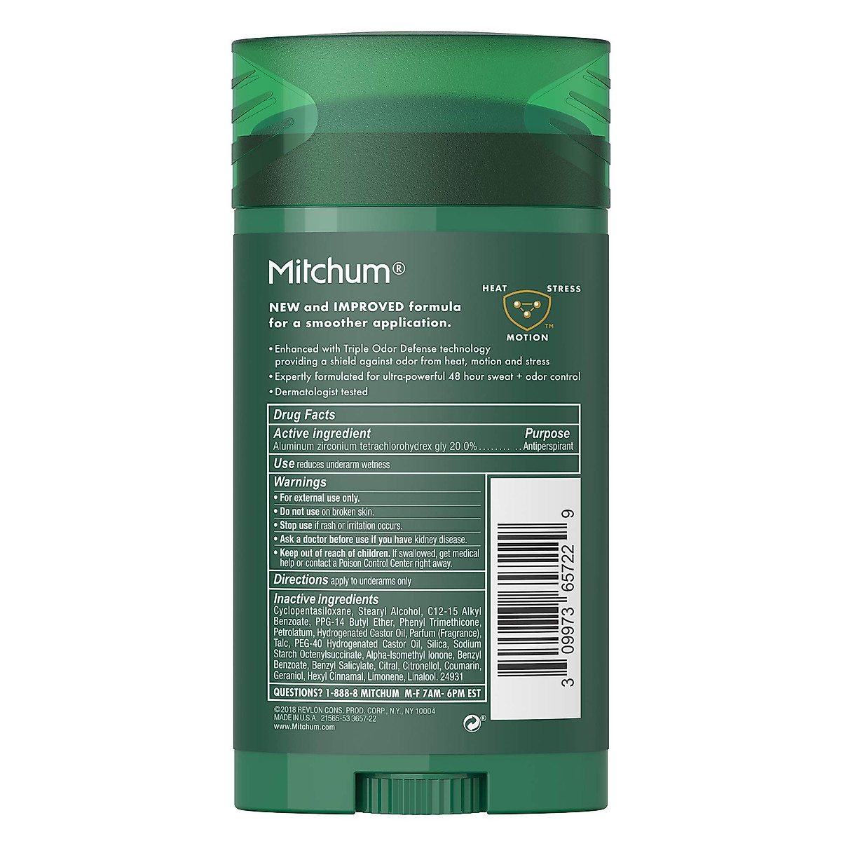 Mitchum Men's Deodorant, Antiperspirant Stick, Triple Odor Defense Invisible Solid, 48 Hr Protection, Dermatologist Tested, Intense Energy, 2.7 Oz (Pack of 1)