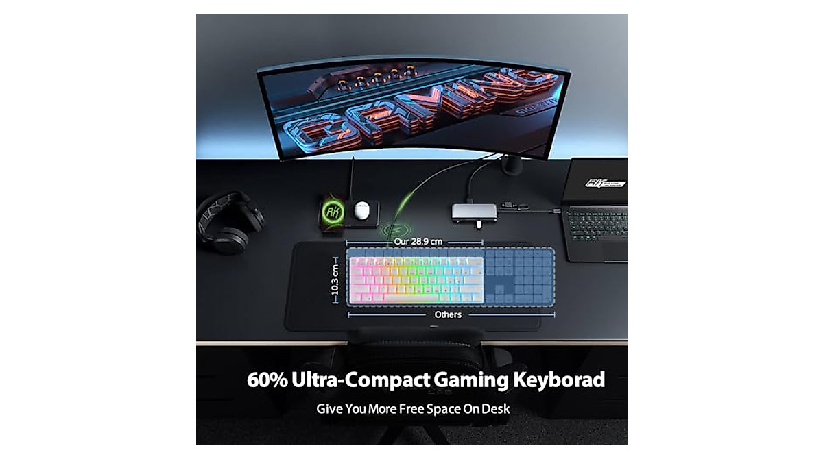 RK61 60% Mechanical Gaming Keyboard with RGB Backlighting