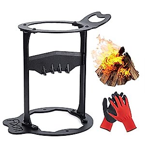 Fixm Wood Splitter with Gloves, Wood Cracker Manual Log Splitter Tool, Sturdy Firewood Cutter for Camping, Barbecue and Picnic