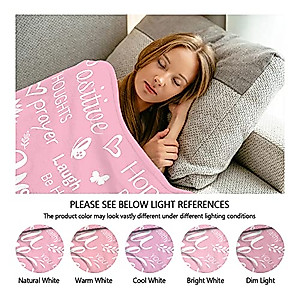 Get Well Soon Gifts for Women Blanket Gifts for Cancer Patients Women 50"X60" Hugs Blanket Healing Blanket Gifts for Women Inspirational Blanket Breast Cancer Blankets Gifts with Positive Energy