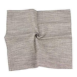 INFEI Vintage Grain Cotton Linen Blended Dinner Cloth Napkins - Set of 12 (17 x 17 inches) - for Events & Home Use (Brown)