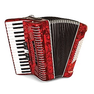 HOHNER 1305-RED Hohnica 72 Bass 34-Key Entry Level Piano Accordion Range G to E