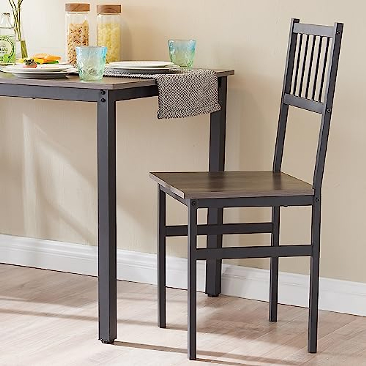 HUAYICUN Small Kitchen Table and Chairs for 4, Dining Room Table and 2 Chair 1 Bench, Table and Chairs Set of 4 for Small Space, Apartment- Durability- Easy to Clean and Maintain