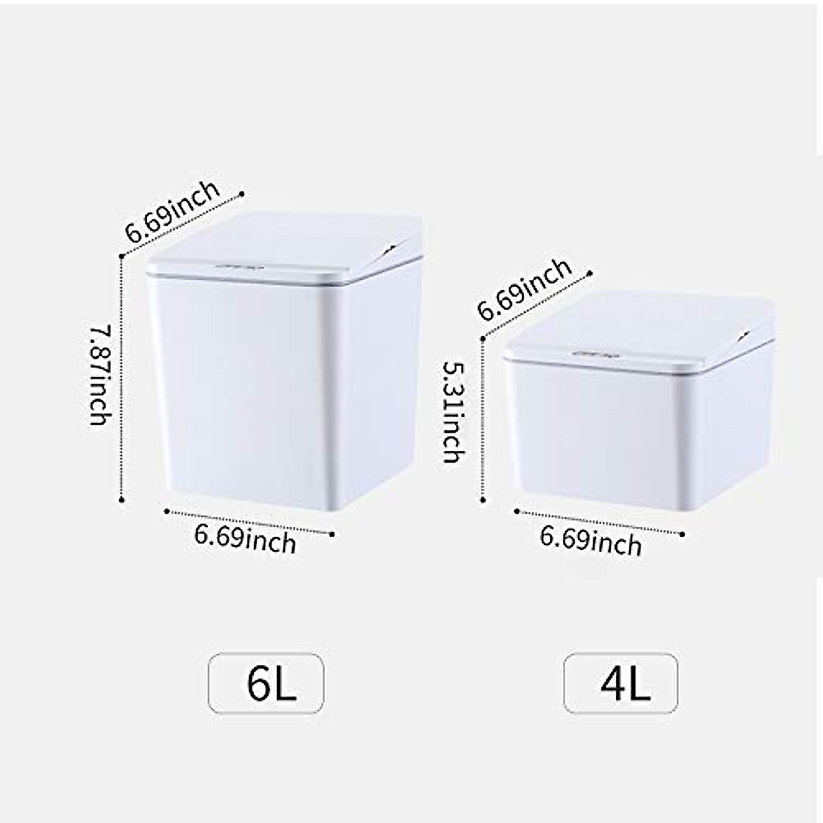 WENLII 4L/6L Touch-Free Trash Cans USB Rechargeable Smart Trash Bin Motion Sensor Automatic Garbage Can Waste Bins (Color : D, Size : 6L)