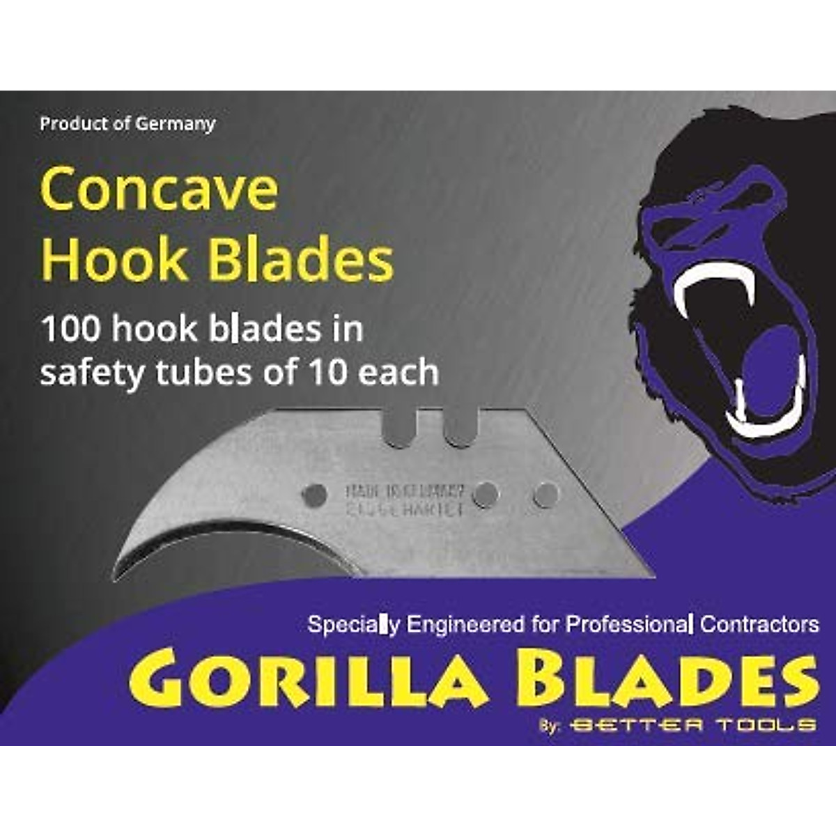 Better Tools - 2-Notch German Concave Hook Blade (100/box)
