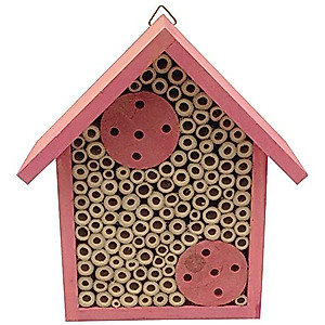 Rose Pink and Green Mason Bee House for The Garden Bundle - Lifetime Replacement Guarantee