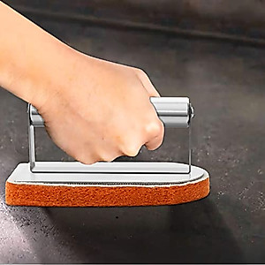 RTT Blackstone Griddle Cleaning Kit - Heavy-Duty 10-Pc Griddle Scrubber Scouring Pads with 1 Stainless Steel Handle - Grill Sponge Cleaner for Flat Top Griddle, Stovetop, & Cast Iron Cookware