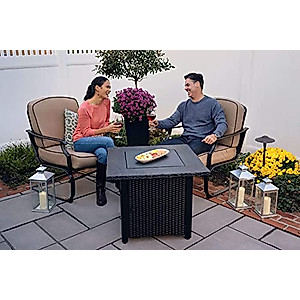 Endless Summer Propane Fire Pit Table 30 Inch Outdoor Gas Fire Pit, 50,000 BTU with Rock-Like Top, Cover, Lid, and Lava Rocks, Add Warmth and Ambiance to Your Backyard, Patio, Deck