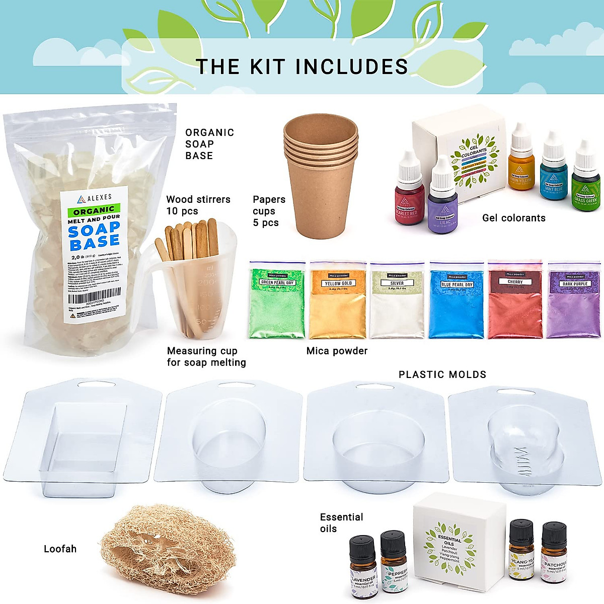 Soap Making Kit for Adults Organic - Soap Kit Making for Beginners Natural - Make Your Own Soap - DIY Soap Maker Kit - Organic Soap Making Kit