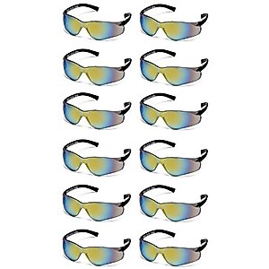 Pyramex Ztek Safety Glasses Gold Mirror Lens S2590S (12 Pair Pack)