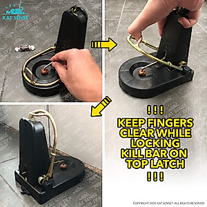 Kat Sense XXL Large Rat Traps, Not All Rodent Traps are Created Equal & This Heavy-Duty Spring Trap Will Prove It - Reusable Pest Control Trap for Rats, Squirrels, and Chipmunks 2 Pack