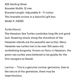 Unique Hawaiian Genuine Larimar Ocean Wave Sea Turtle Ankle Bracelet, Sterling Silver Larimar Wave Turtle Anklet, B9395A