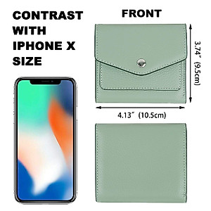 YALUXE Women's Small Wallet RFID Blocking Billfold Genuine Leather Snap Pocket Ladies Mini Coin Purse