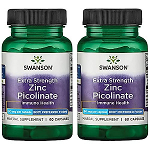 Swanson Extra Strength Zinc Picolinate - Body Preferred Form 50 mg 60 Caps 2 Pack